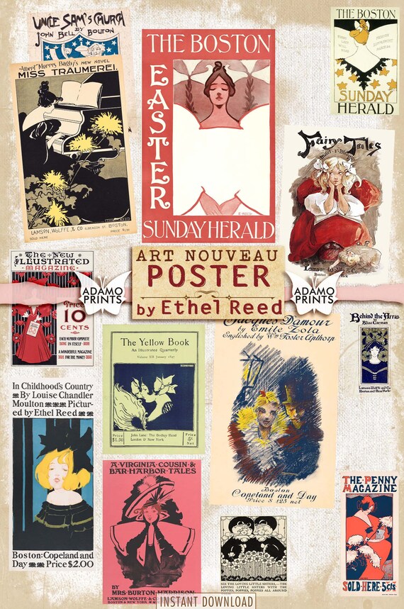 Poster Art Nouveau by Ethel Reed Women Digital Ephemera - Etsy