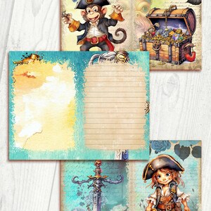 Pirate Journey Journal Kit, Collage Fantasy Journal , Lined & Blank ...