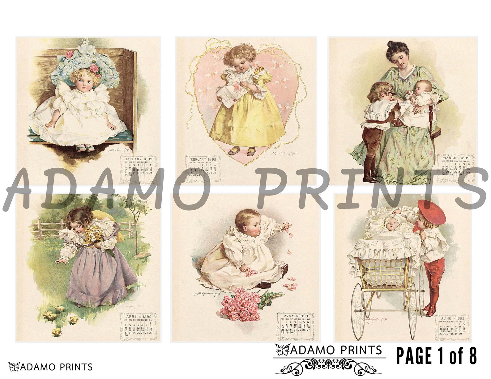 Muad Humphrey Calendar, Vintage Art, Child Ephemera, Ephemera Classic ...