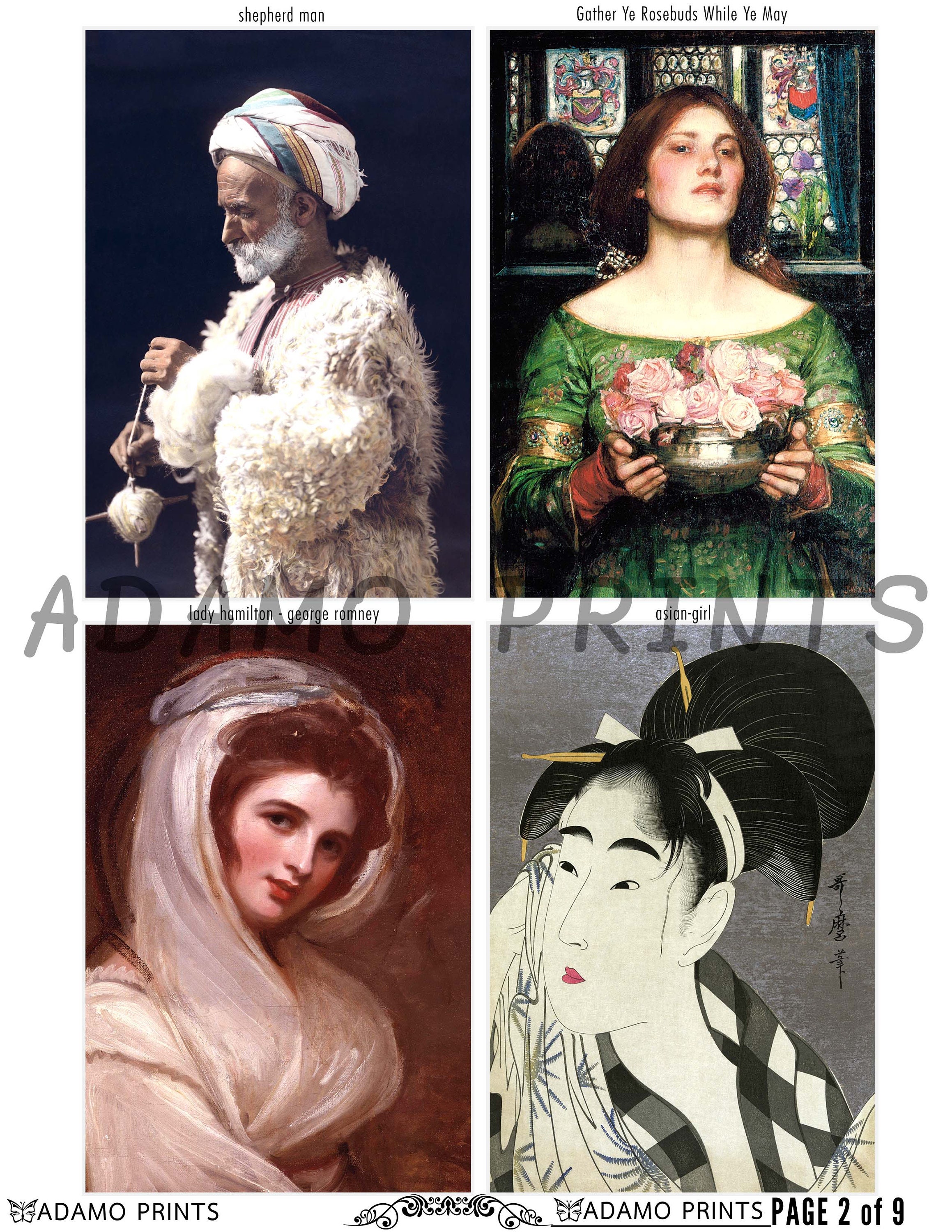 History Painting Digital Images Vintage Art Ephemera | Etsy