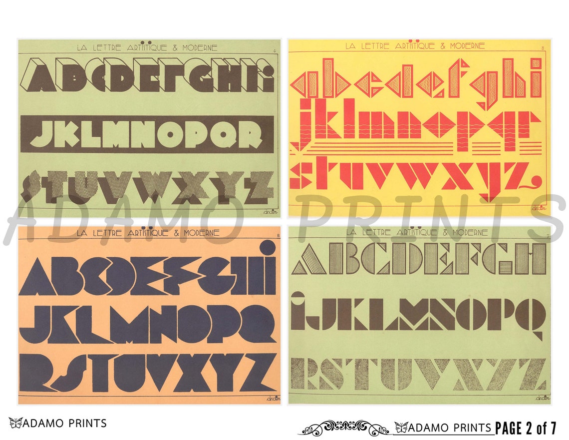 Decorative French Alphabet Set1 Alphabet Digital Rare Book - Etsy