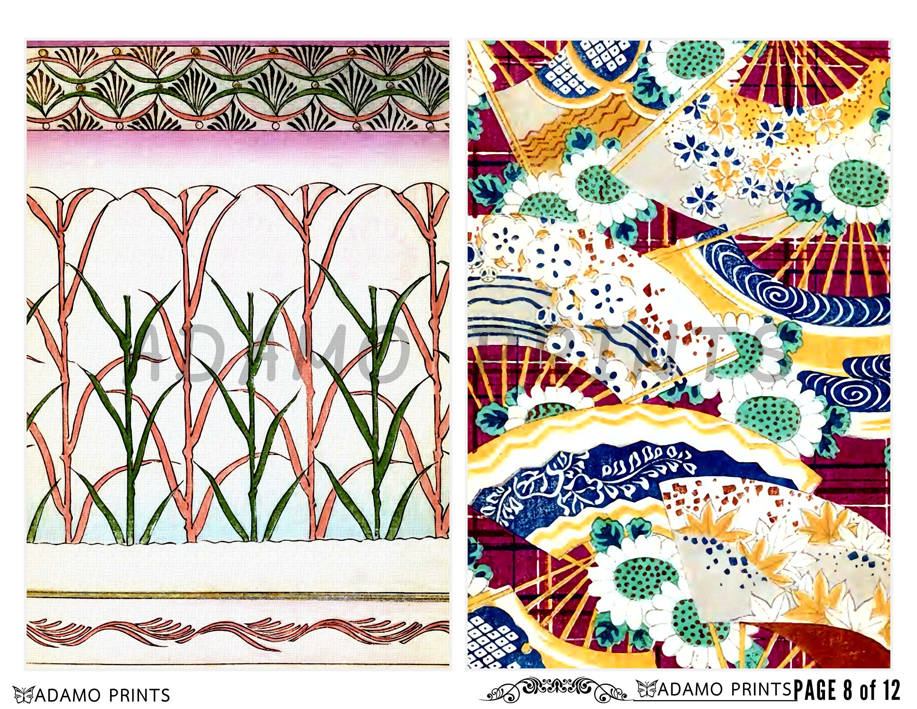 Vintage Japanese Pattern Wallpaper Digital Digital Paper | Etsy