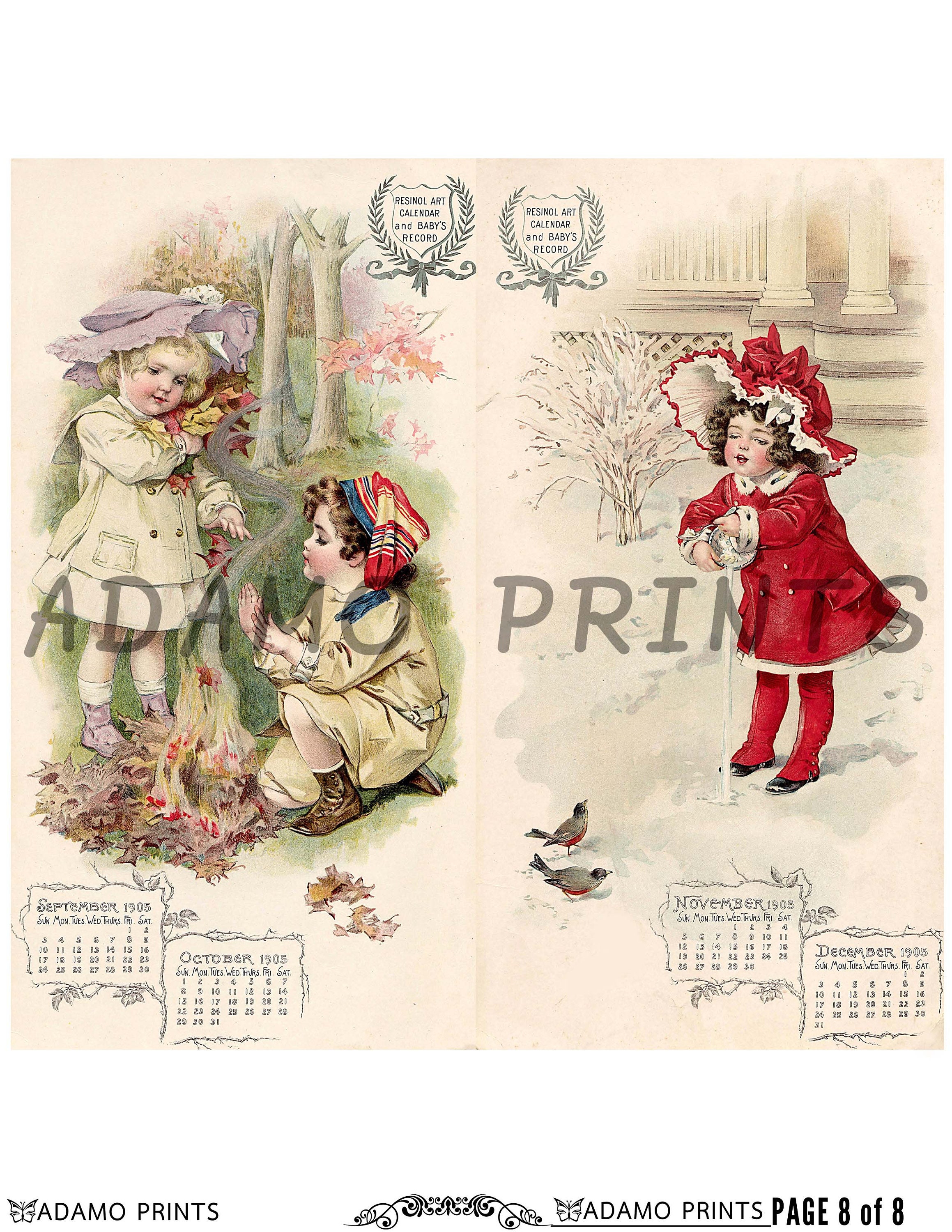 Muad Humphrey Calendar, Vintage Art, Child Ephemera, Ephemera Classic ...