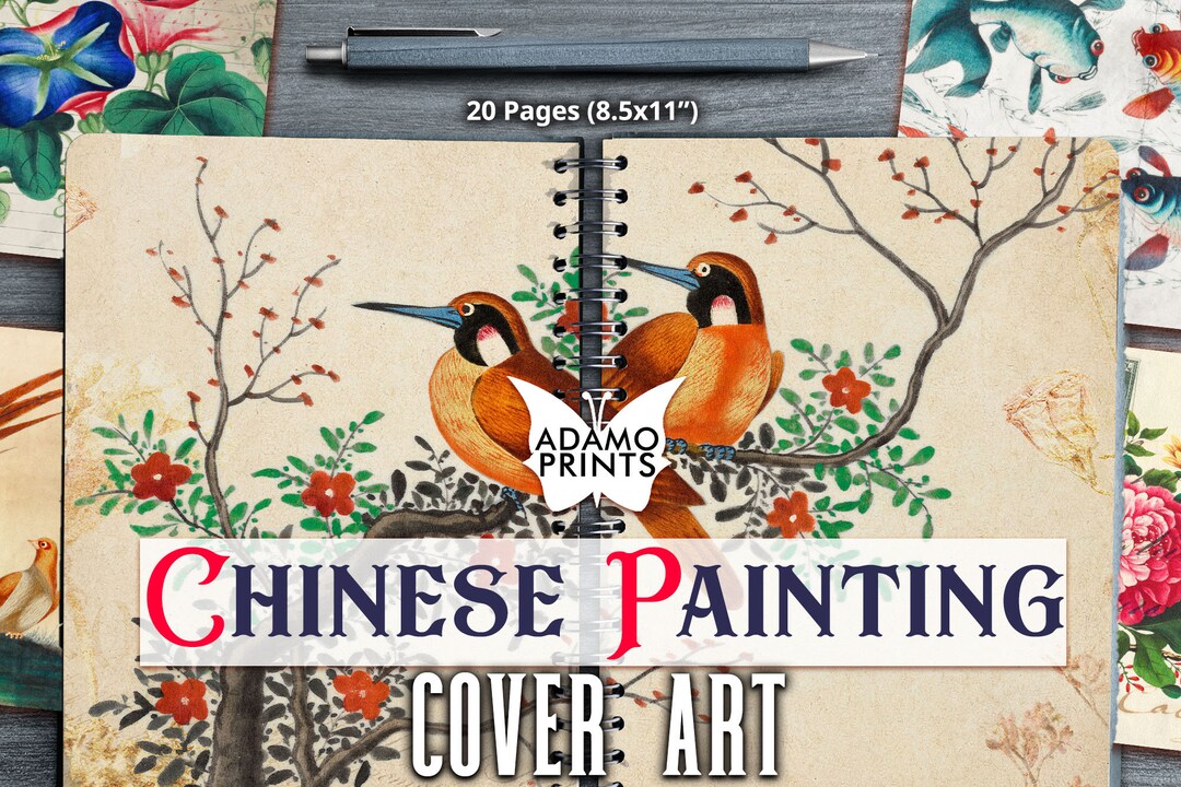 Chinese Painting Cover Art, Flower Paper, Junk Journaling Kit, Paper ...