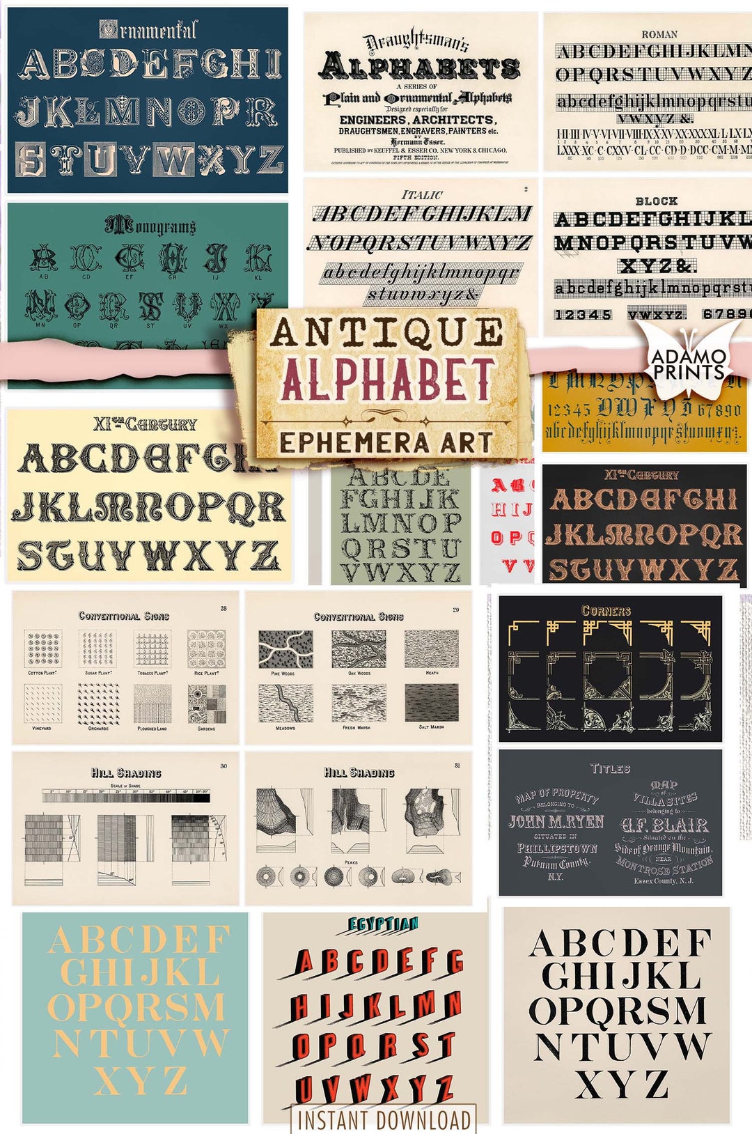 Antique Alphabet, Alphabet Digital, Rare Book Page, Antique Alphabets ...