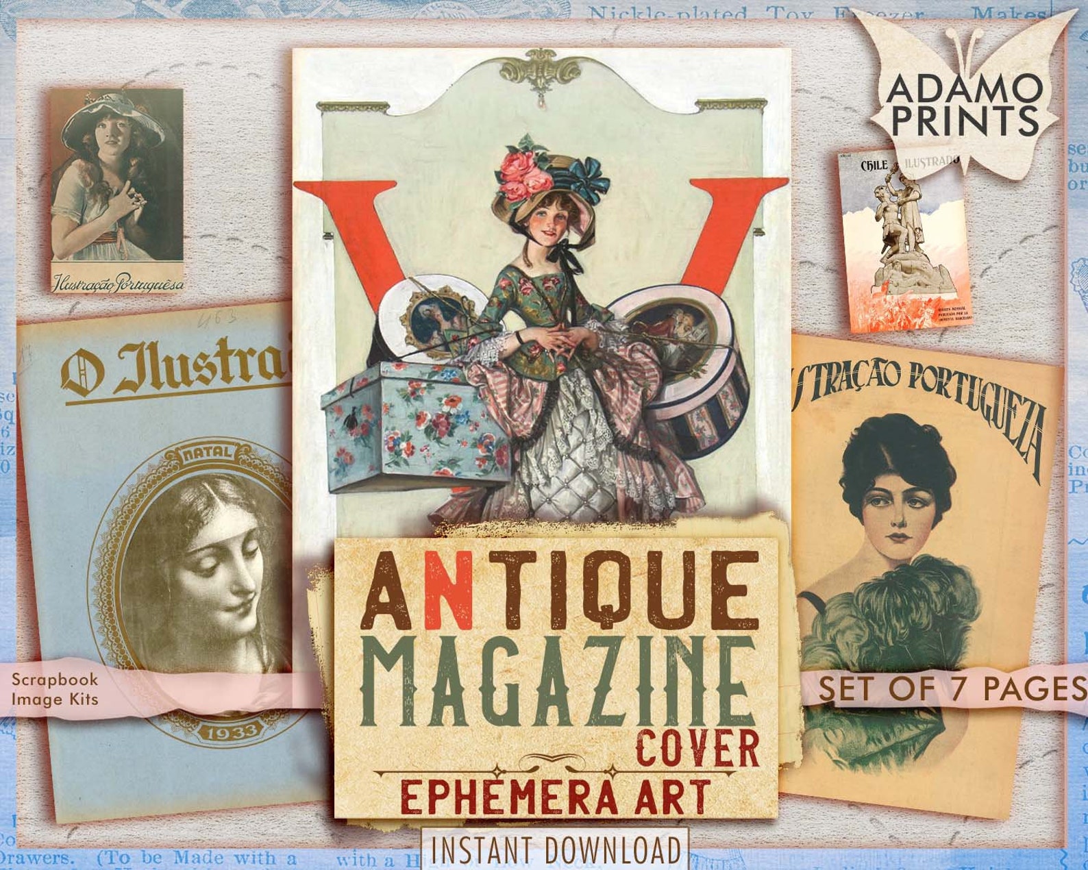 Antique Magazine Cover Magazine Digital Vintage Art Digital - Etsy