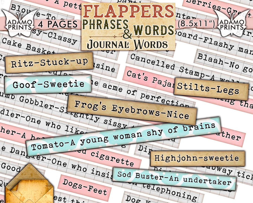 Flapper Era Phrases: Printable Ephemera for Junk Journals (PDF) - Etsy