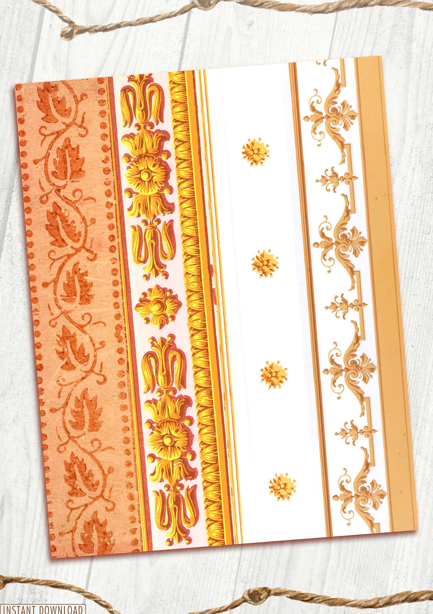 French Border Floral Wallpaper Set3 Pattern Junk Journaling - Etsy