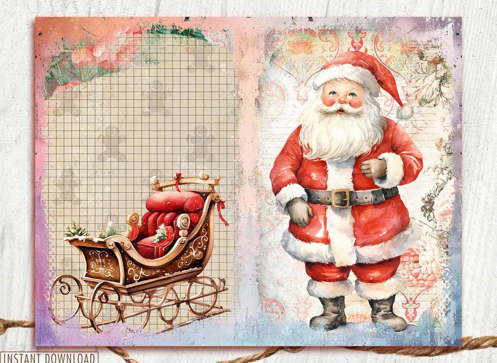 Christmas Elf Journal Pages, Holiday Journal Kits, December, Festive ...