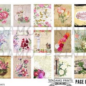 Shabby Chic Flower Journal Card, Vintage Flower, Ephemera Classic ...
