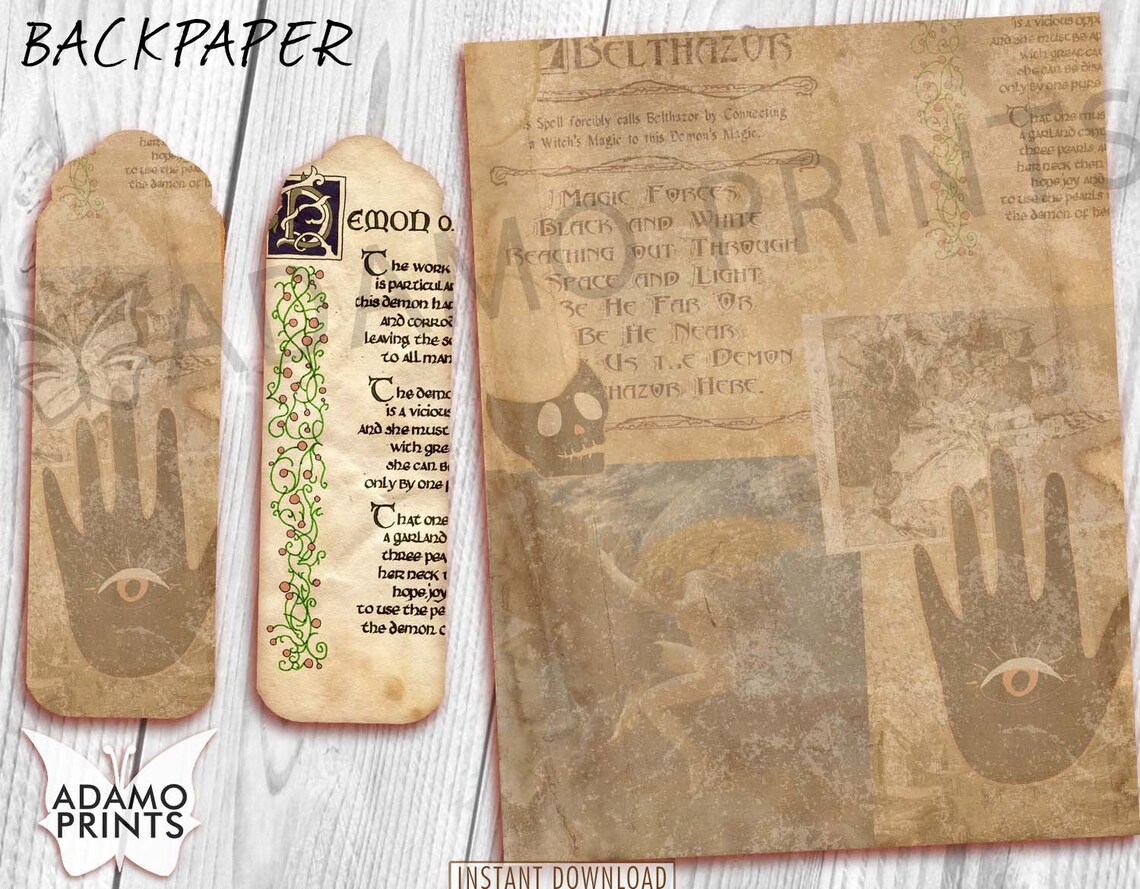 Witch Grunge Tag Kit, Digital Tag, Magic, Vintage Art, Ephemera Tag ...
