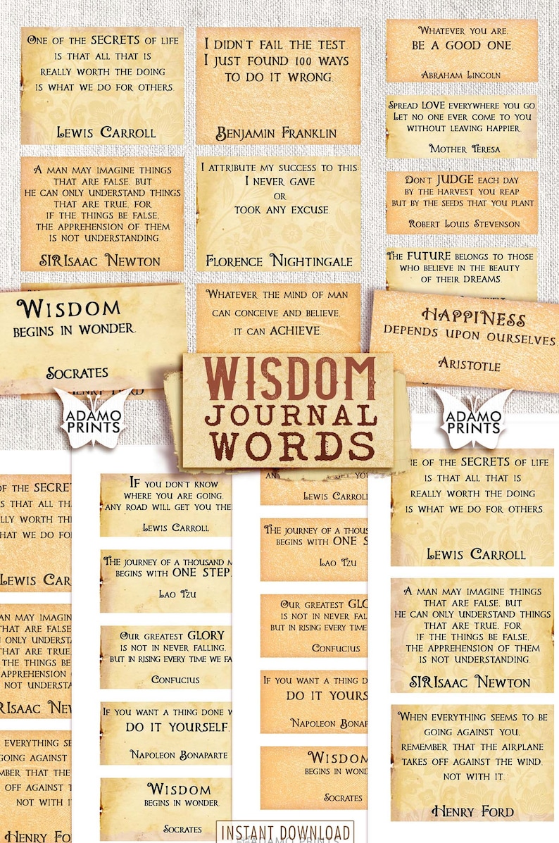 Wisdom Journal Words, Junk Journaling Words, Journal Prompts, Junk ...