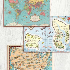 World Map Story, Vintage Map, Journal Page, Grunge, Junk Journal Kit ...