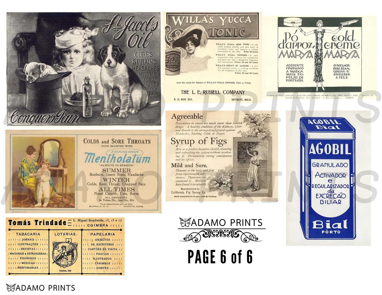 Aged Typography Ads Vintage Images Digital Collage Old Ads - Etsy