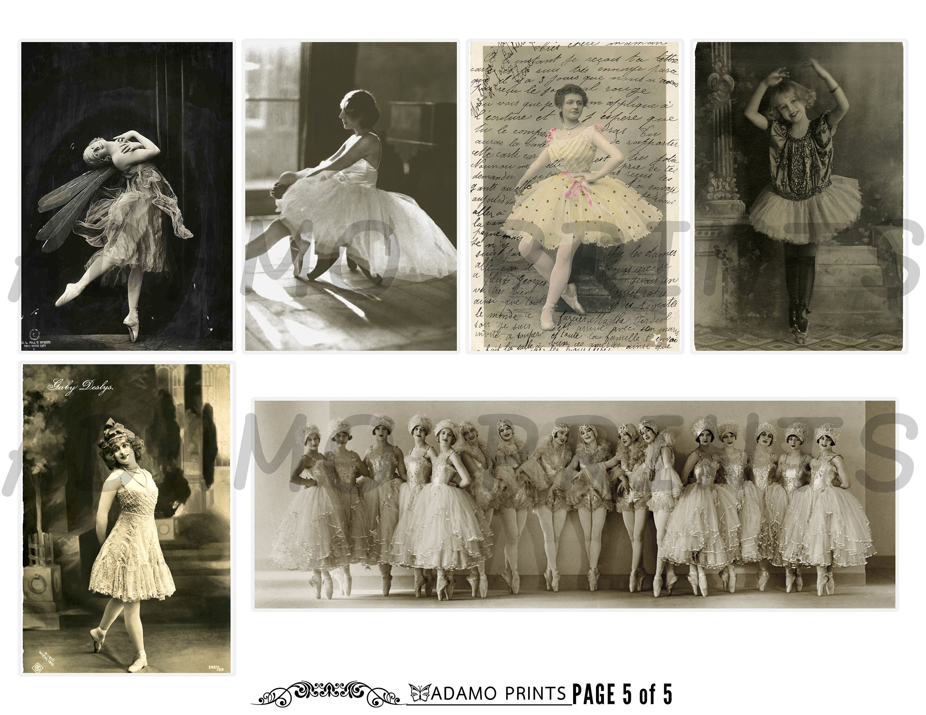 Vintage Ballerinas, Classic Photos, Digital Ephemera, Printable Images ...