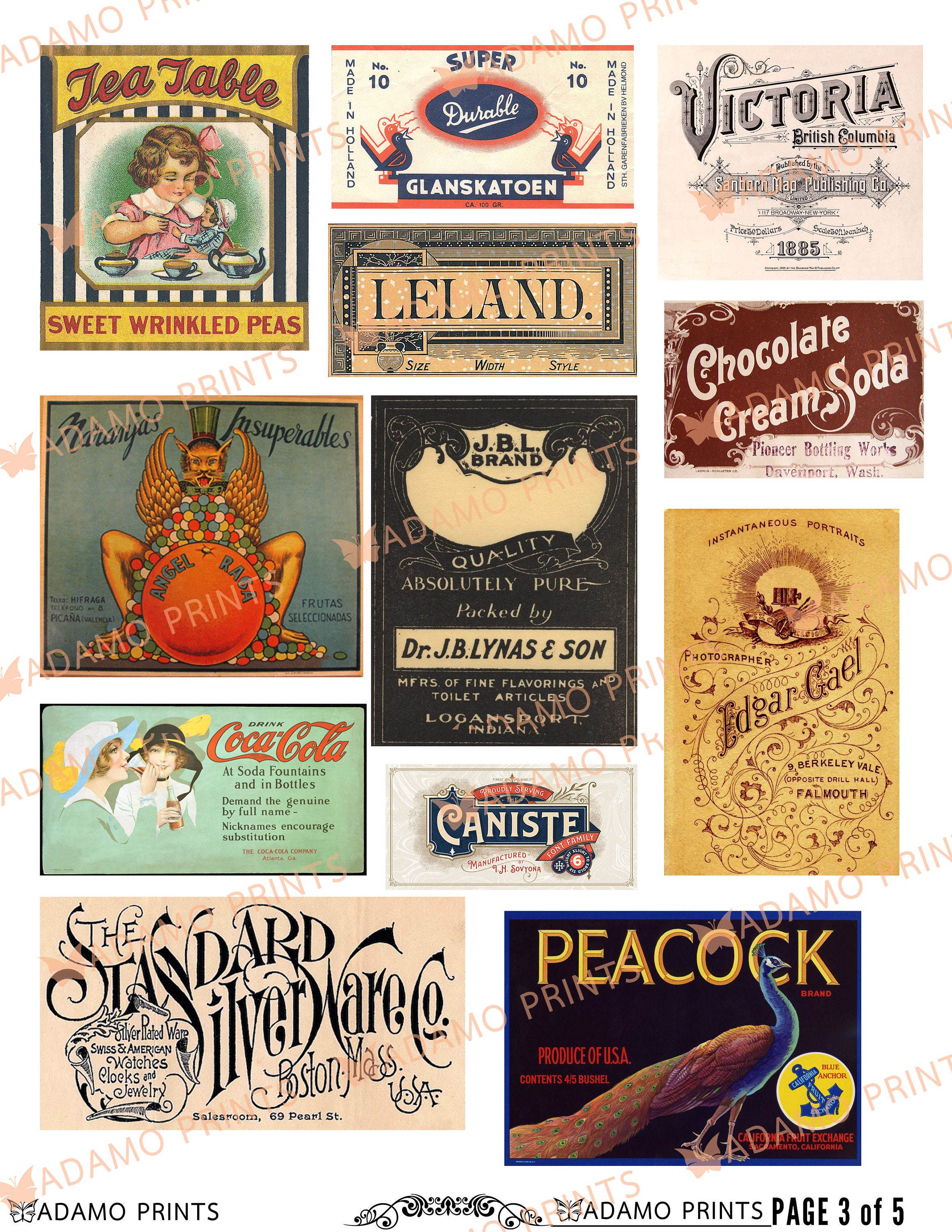 Rare Vintage Label Set1, Crate Labels, Color Labels, Digital Collage ...
