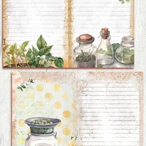Herbal Garden Junk Journal Kit, Plant & Herb, Journal Page, Collage ...