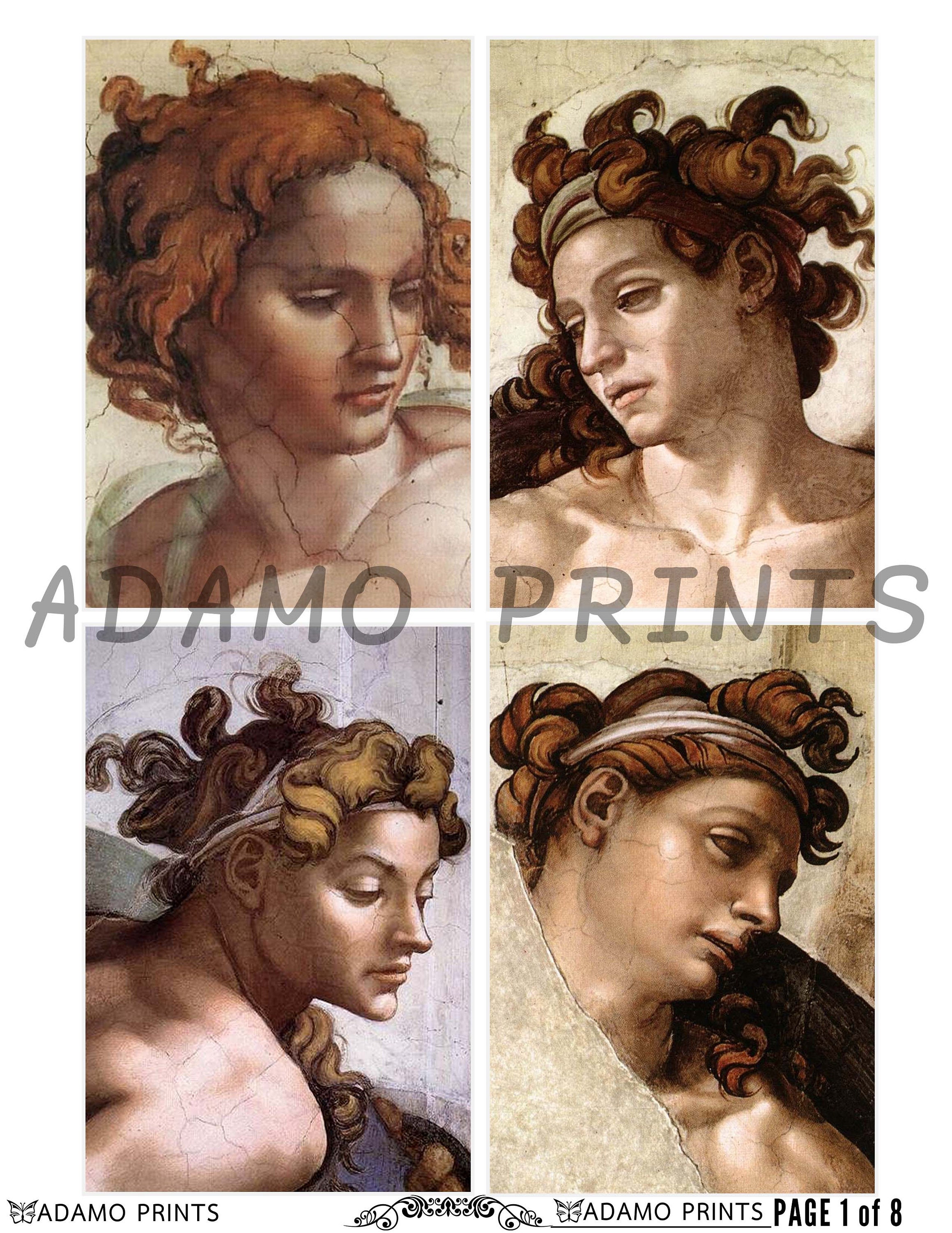 Michelangelo Digital Images Ephemera Art Printable Images - Etsy