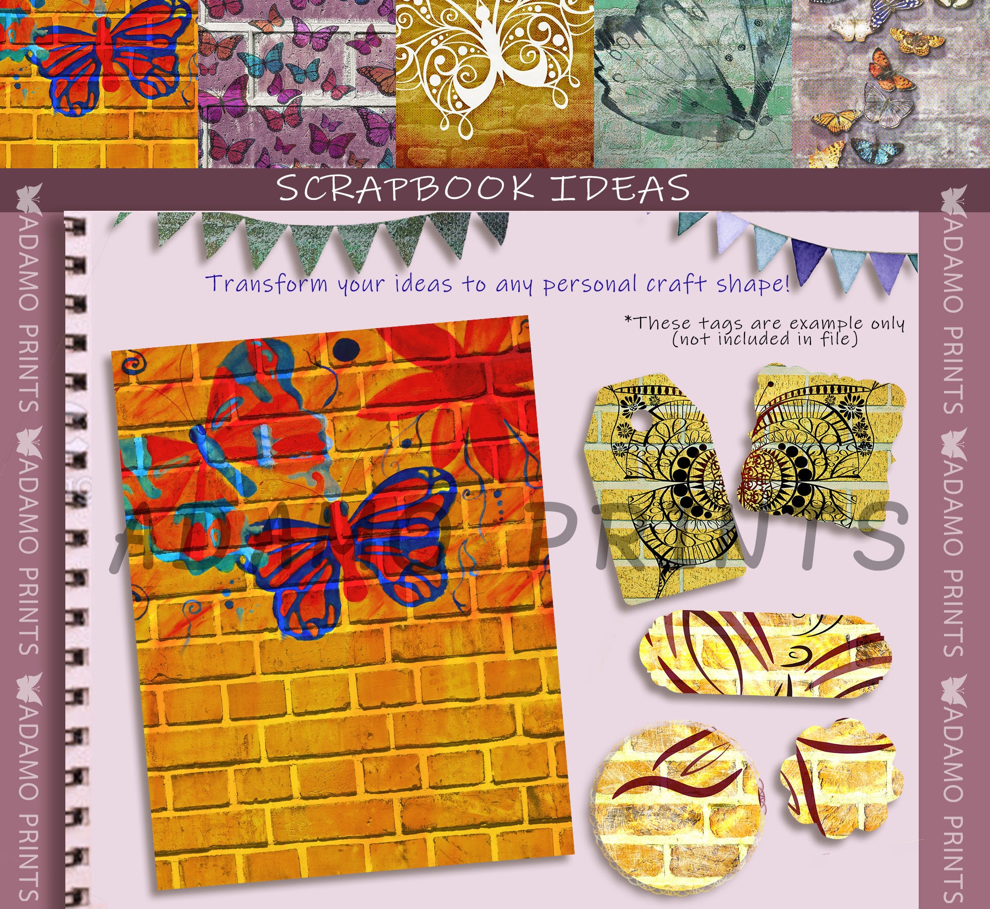 Butterfly Digital Paper Collage Sheets Digital Download | Etsy