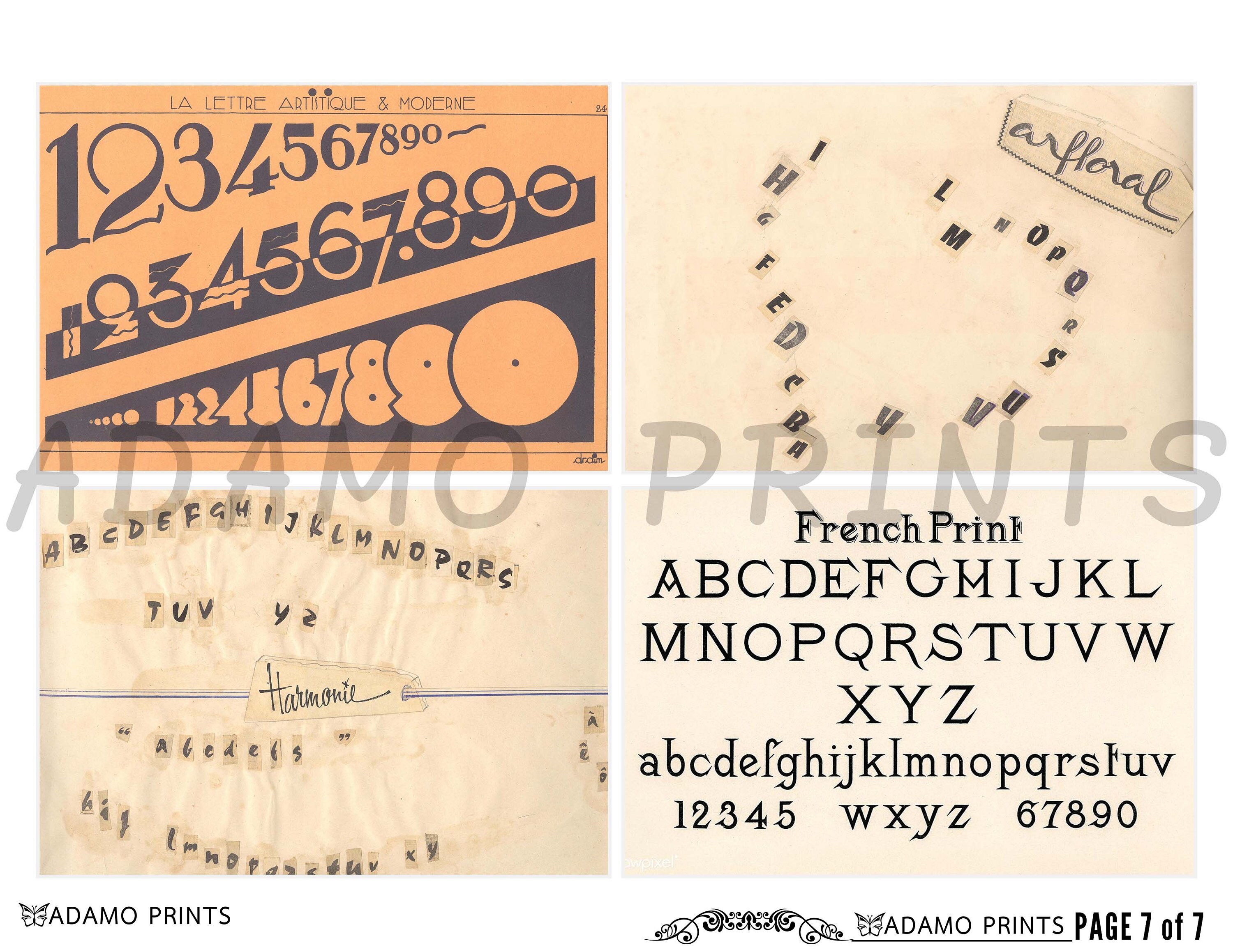 Decorative French Alphabet Set1 Alphabet Digital Rare Book | Etsy