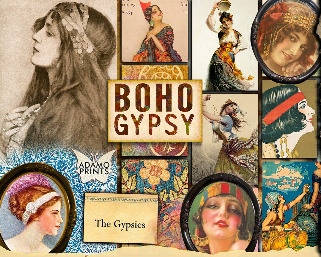 Boho Gypsy, Women Digital, Ephemera Classic, Gypsy, Vintage, Classic ...