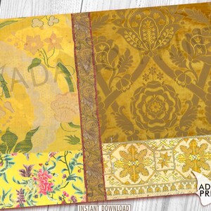 Collage Textile Pattern, Junk Journaling Kit, Paper for Journal Kit ...