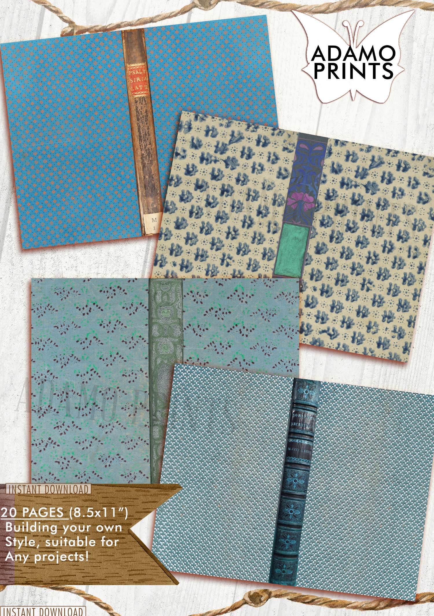 Decorative Paper Book Cover Set1 Grunge Junk Journal Kit - Etsy