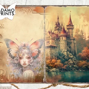 Basic Fairy Land Junk Journal Kit, Digital Paper Background for Journal ...