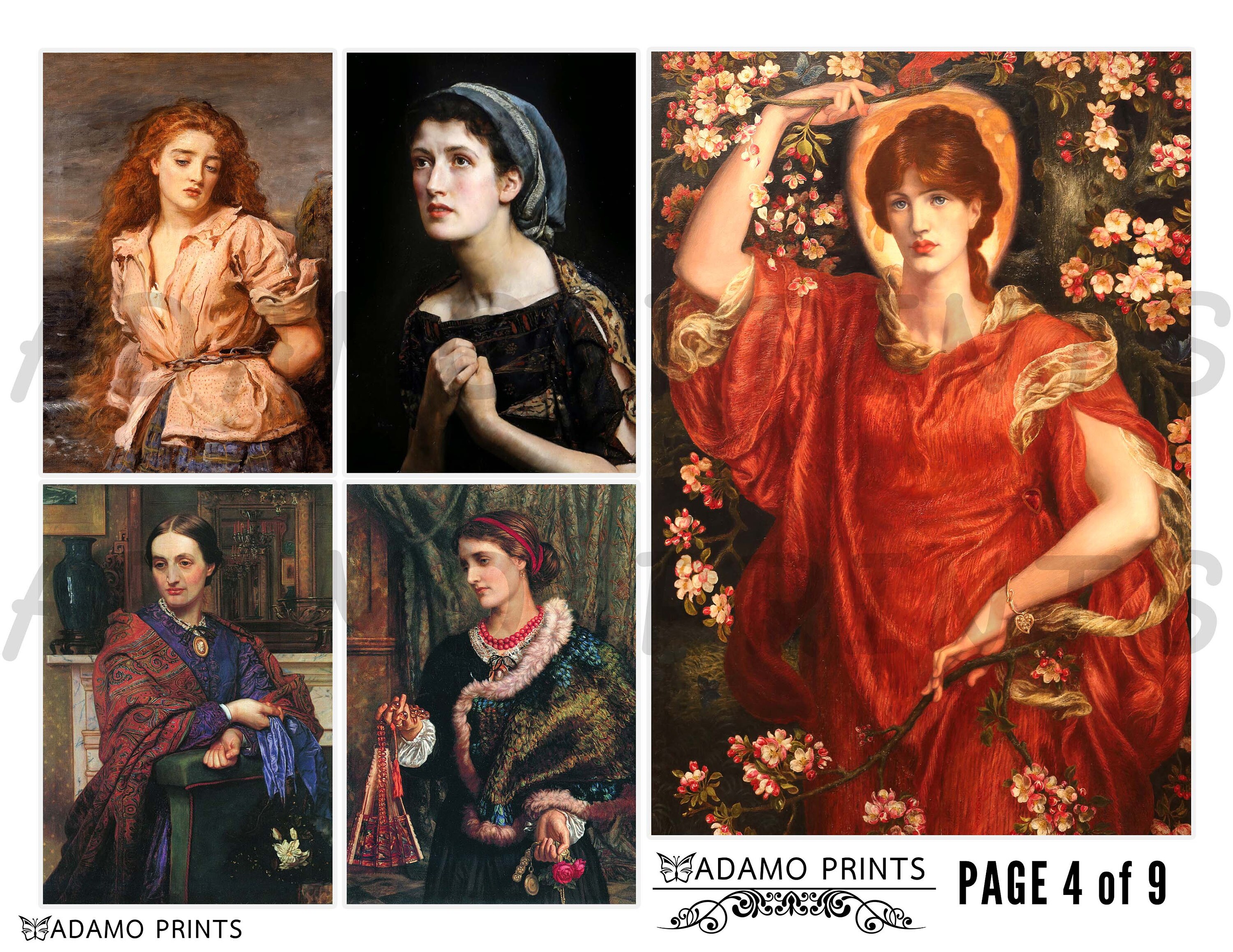 Pre-raphaelite Paintings Digital Images Victorian Art - Etsy