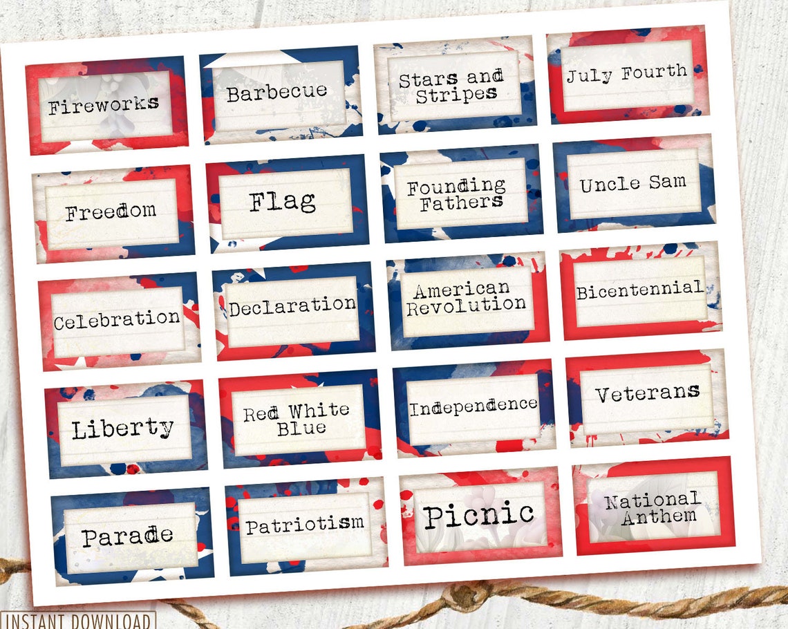 4th of July Journal Kit, Independence Day, Journal Page, Blank & Lined ...