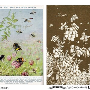 Busy Bee Set1, Ephemera Classics, Cards, Printable Images, Vintage Art ...