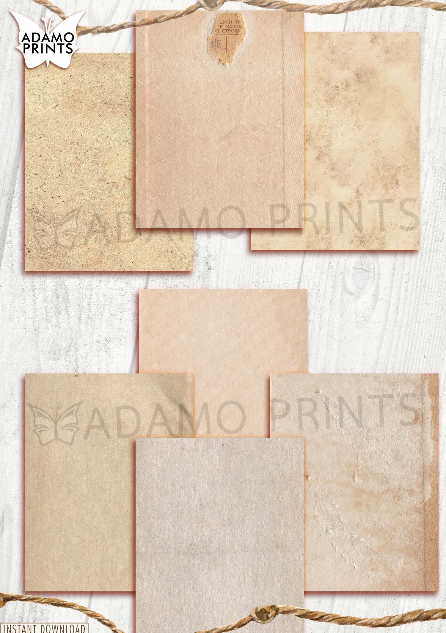 40 Vintage Paper Textures Old Paper Digital Paper Pack Junk - Etsy