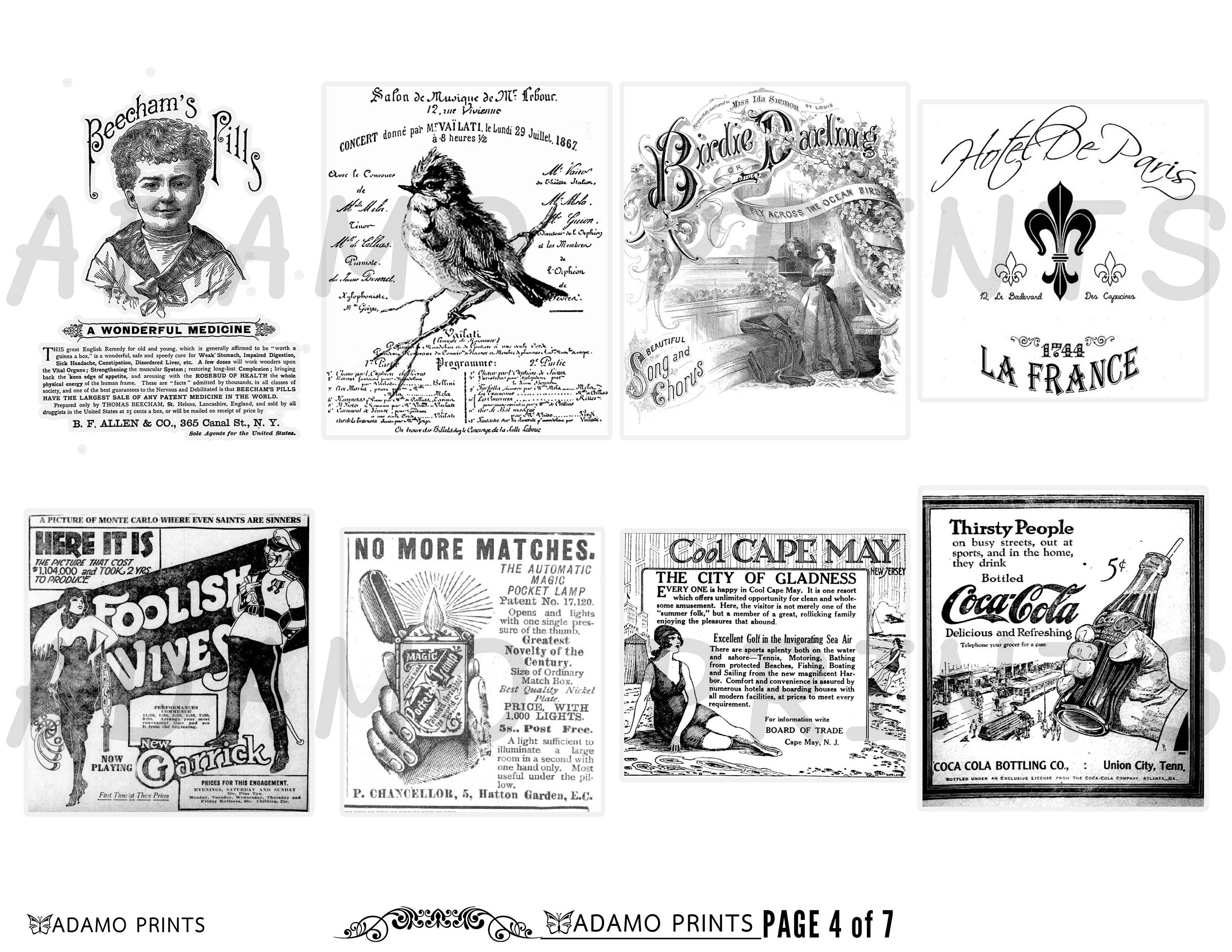 Vintage Advertisements Ephemera Vintage Images Digital | Etsy