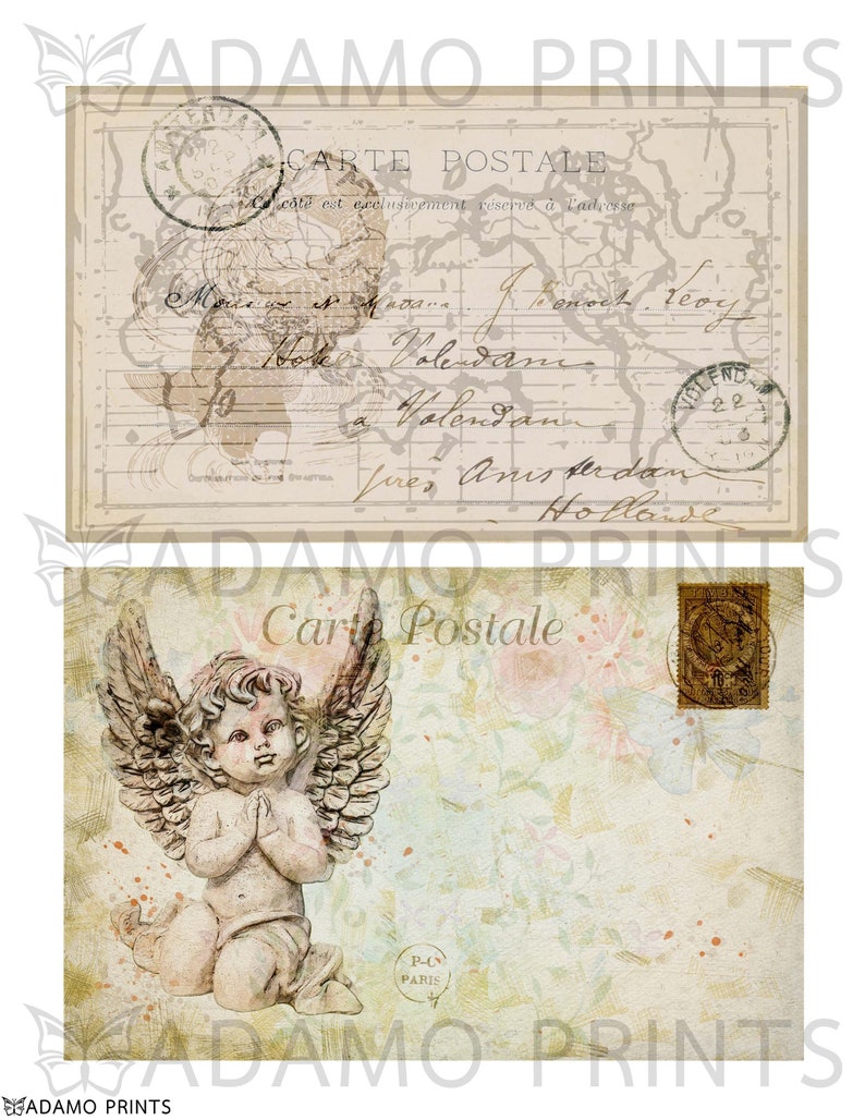 Vintage Postcards Old Postage Digital Printable Postcards - Etsy