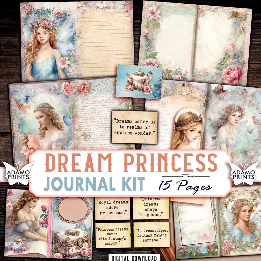 Reminiscence Dream Princess Journal Kit, Women Journal Page, Ephemera ...