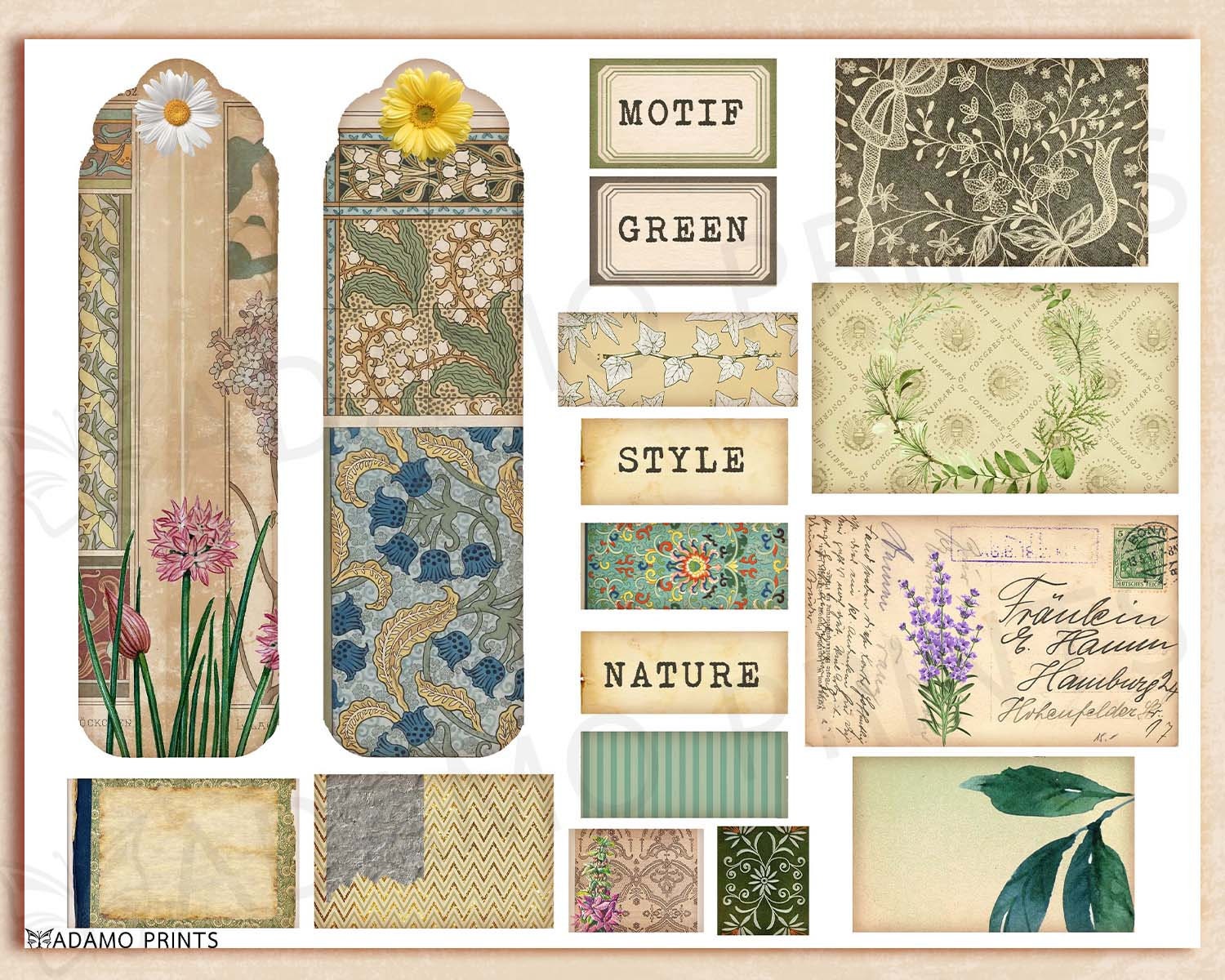 Motif Shabby Journal Kit Journal Page Collage Sheets - Etsy