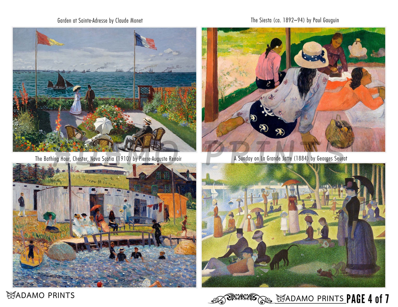 Famous Paintings Set1, Printable Images, Van Gogh, Renoir, Ephemera ...