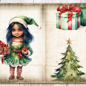 Christmas Elf Journal Pages, Holiday Journal Kits, December, Festive ...