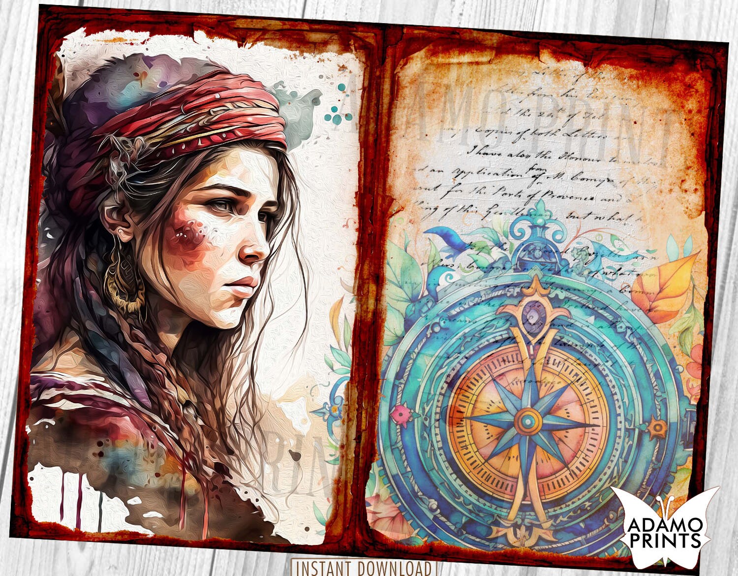 Boho Legend Junk Journal Pages, Women Bohemian Junk Journal Kit ...
