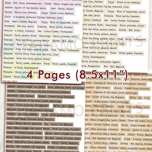 Fairy Names Journal Word, Fairy Embellishment, Digital Quotes, Junk ...