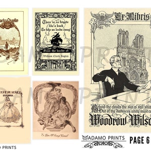 Loads of Color Bookplate Set1, Printable Bookplates, Ephemera Kit ...