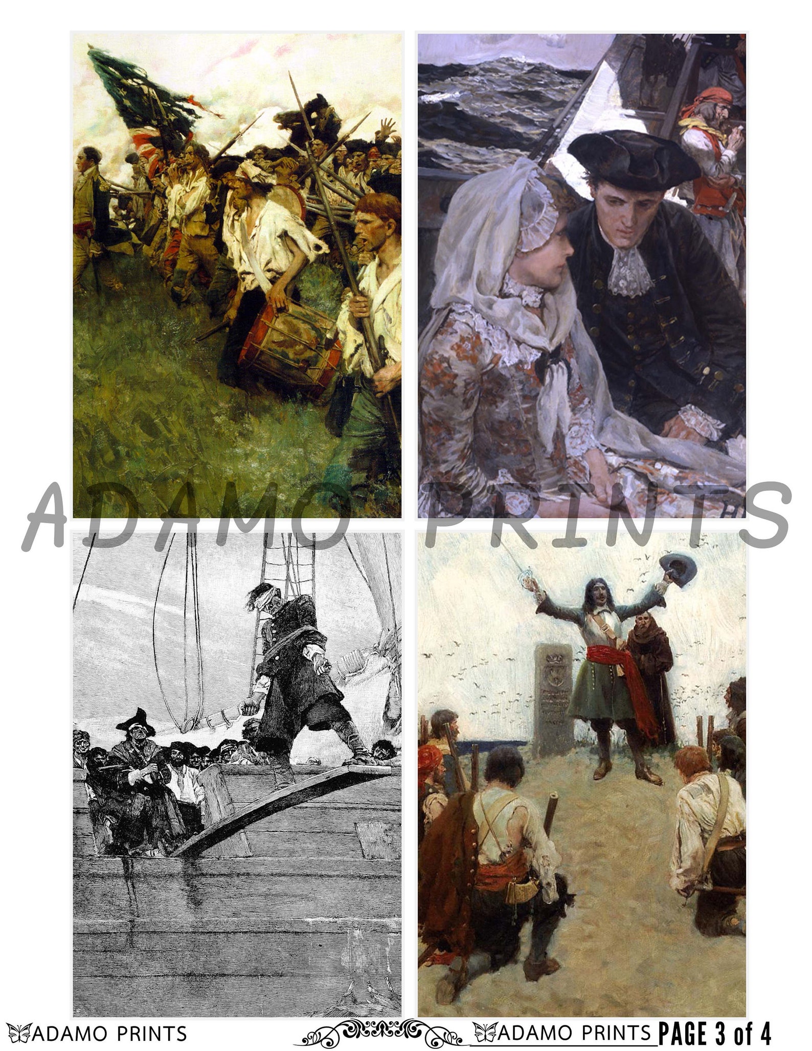 Pirate Adventure Digital Ephemera Classics Digital Collage | Etsy