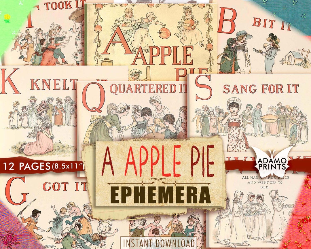 A Apple Pie Story Book, Alphabet, Children Digital Book, Ephemera ...