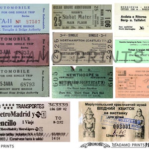 Old Ticket Ephemera Pack, Transfer Ticket, Junk Journal Kit, Collage ...