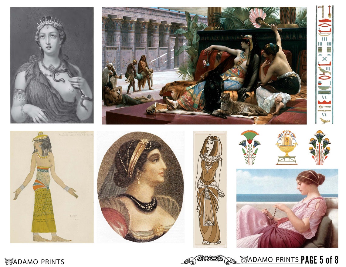 Cleopatra Vintage Art Digital Images Digital Collage | Etsy Canada
