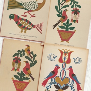 Vintage American Folk Art, Floral, Bird, Nature, Paper for Journal Kit ...