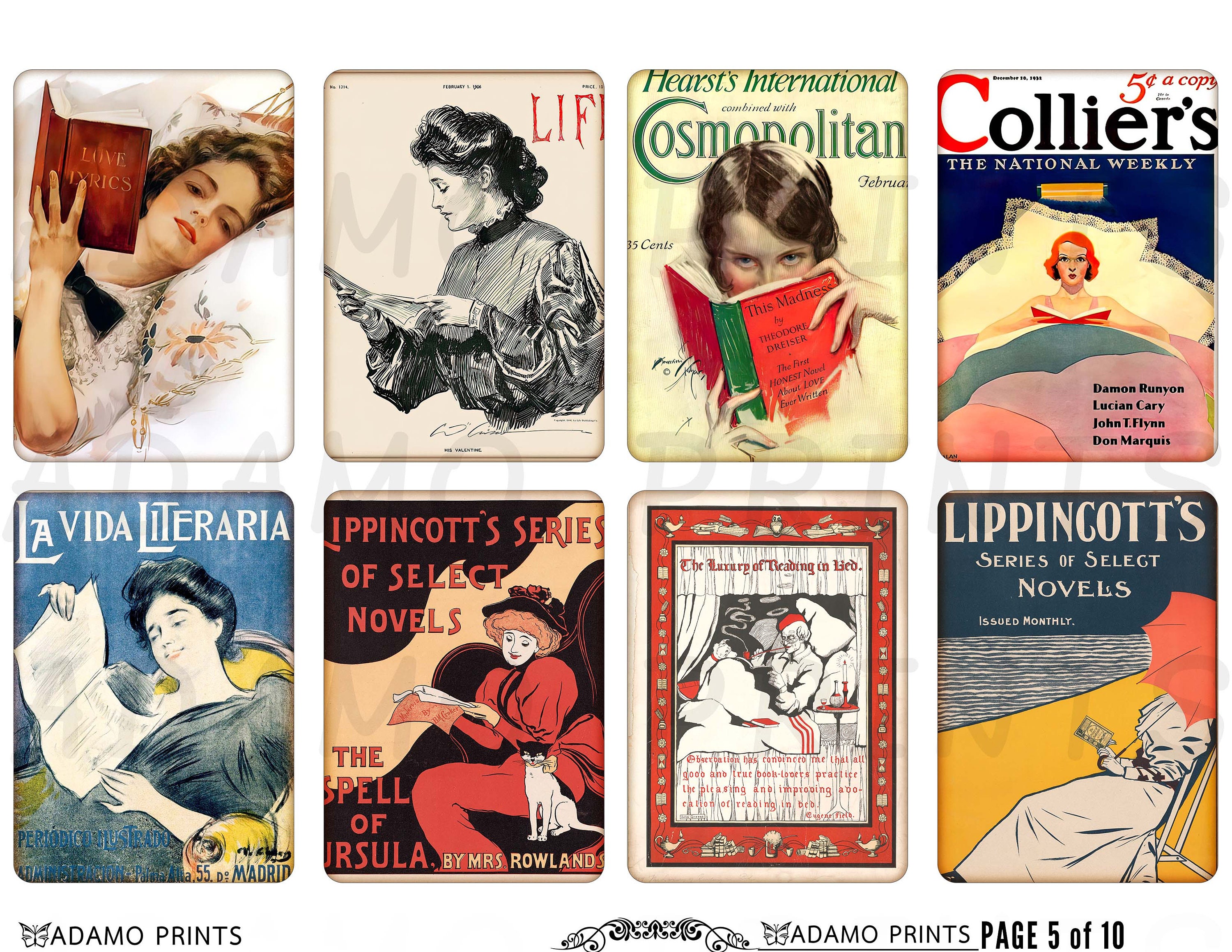 Reading A Book, Victorian Era, Digital Ephemera Classics, Digital ...