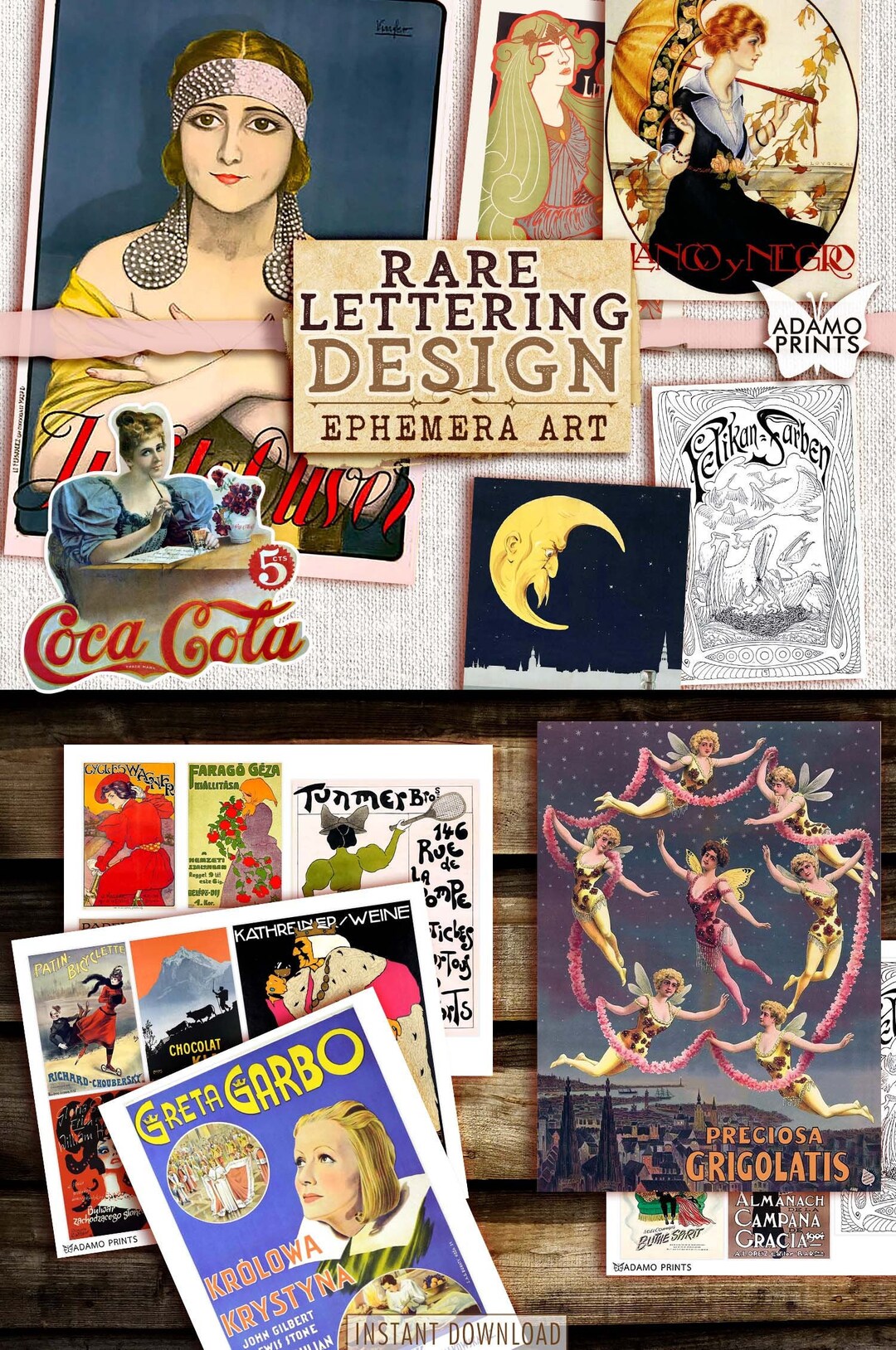 Rare Lettering Design, Unique Alphabet Digital, Embellishment, Vintage ...