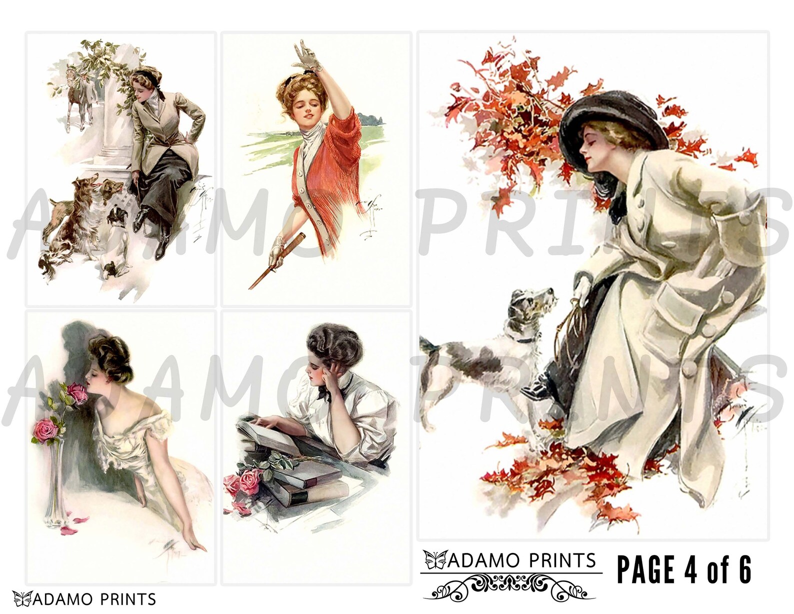 Harrison Fisher Ladies Journal Cards Set1, Digital Images, ATC Cards ...