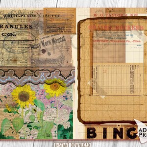 Collage Neutral Journal Kit, Junk Journaling Kit, Collage Papers ...